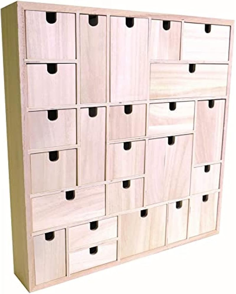 Rayher Small Papier Mache Cupboard with 24 Pull-out Drawers for DIY ...