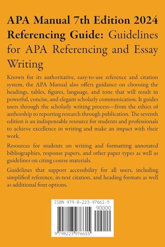 Snapklik.com : APA Manual 7th Edition 2024 Referencing Guide
