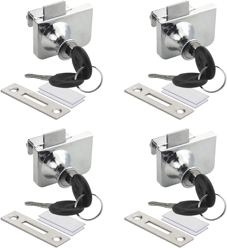 uxcell Glass Cabinet Door Lock, for Hinged Glass Display Case Keyed ...