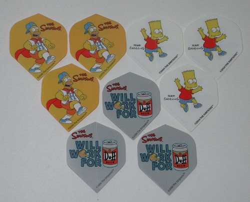 US Darts US Darts - 3 Sets (9 Flights) Simpsons Bart Homer Duff ...