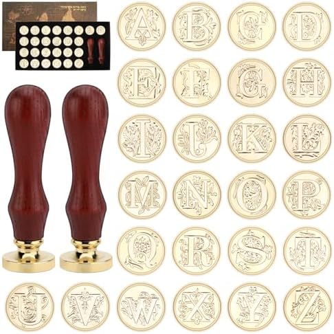 Amazon.com: Initial Alphabet Wax Seal Stamp Kit, 26 Letters A-Z Vintage ...