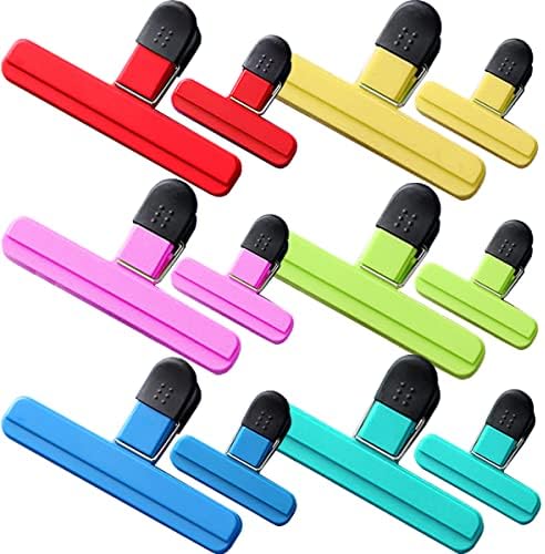 BamLue 12 Pack Large Bag Chip Clips, Heavy Duty Reusable Bag Seal Clips ...