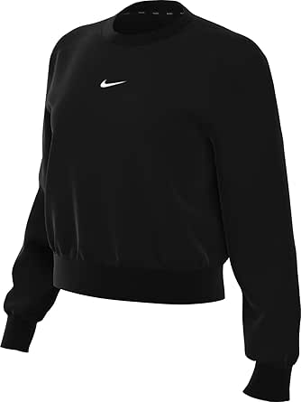 Nike Dri-FIT One Women's Crew-Neck French Terry Sweatshirt (BLACK/BLACK ...
