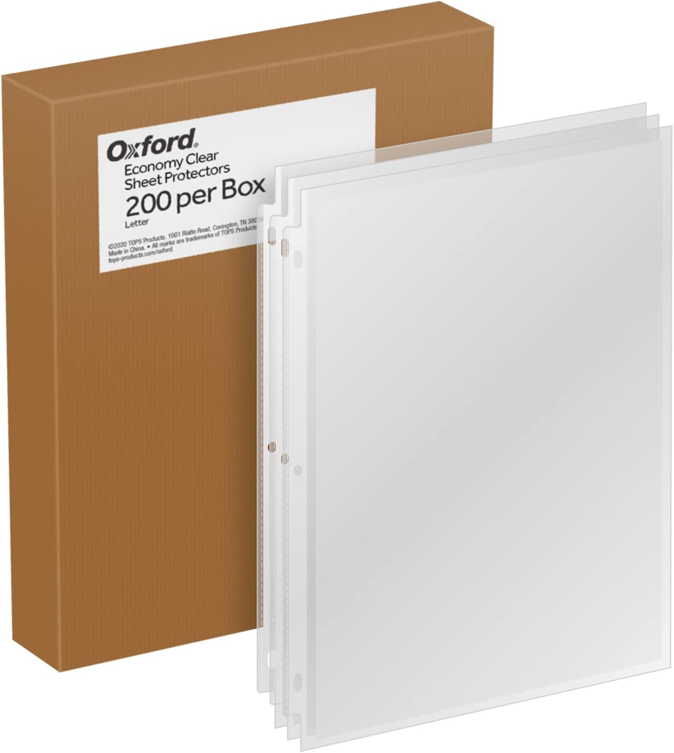 Oxford Lightweight Sheet Protectors, Clear Finish, Top Load, Letter ...