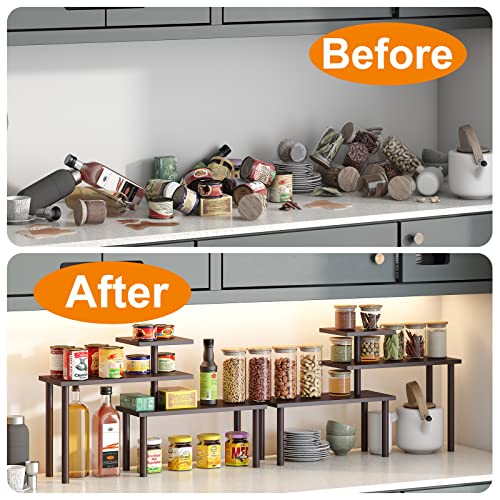 Snapklik.com : GHWIE Countertop Organizer Corner Shelf - 3 Tier Bamboo ...