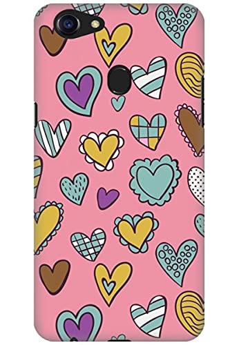 Cute Heart Doodle Printed Back Cover Phone Case for Oppo F5 Back Cover ...