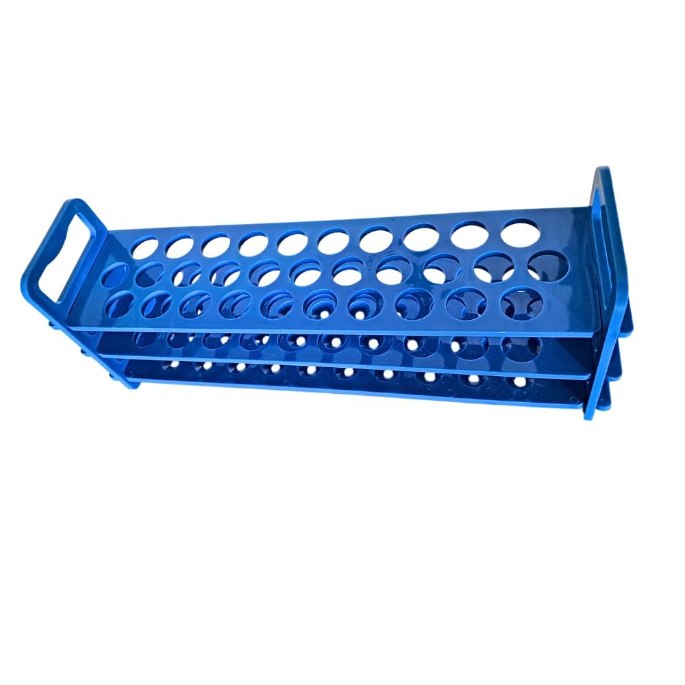 Polypropylene plastic Test tube stand 3 TIER: 16mm × 31 Holes (BLUE ...