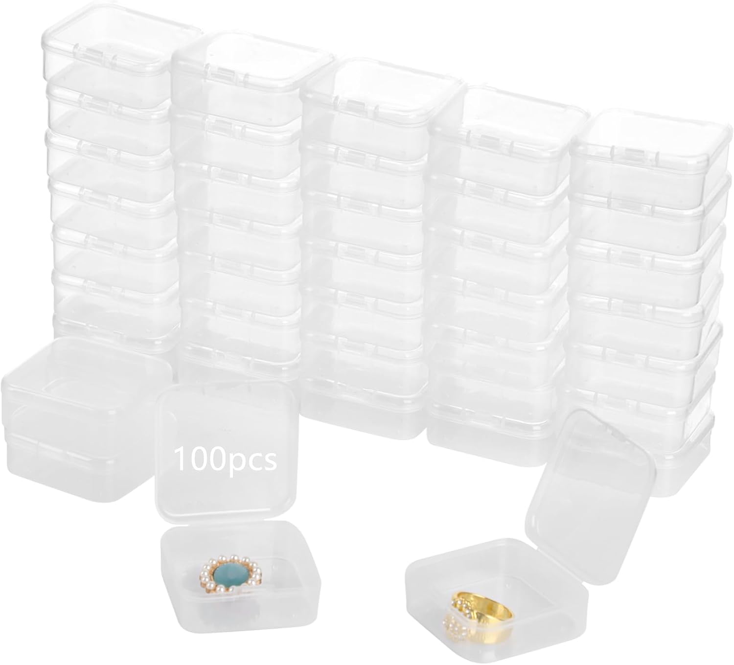 Amazon.com: 100 PCS Plastic Beads Storage Containers Box, Small ...