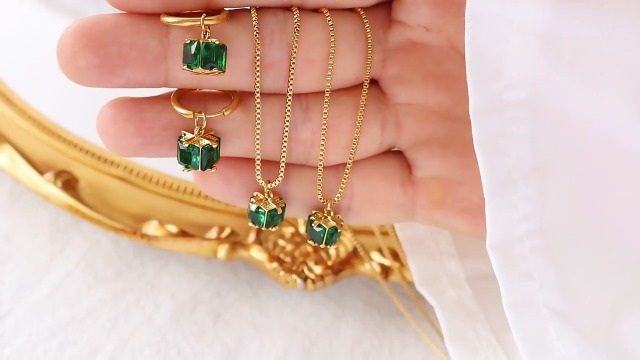 Watch Necklace and Earring 18K Gold Plated Jewelry Set on Amazon Live
