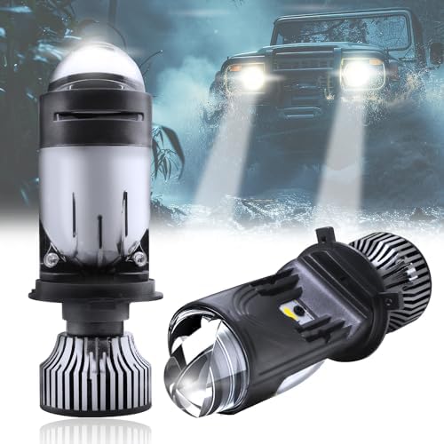 Spaiko® H4 LED Headlight Bulb with Mini Projector Lens, 100W 20000LM ...