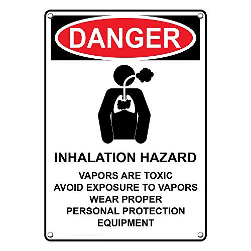 Amazon.com: Weatherproof Plastic Vertical OSHA Danger Inhalation Hazard ...