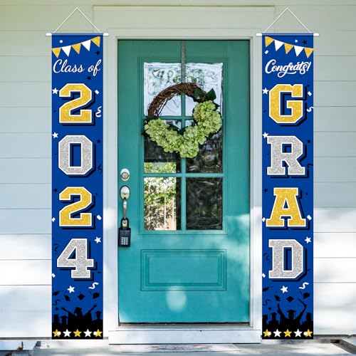 Snapklik.com : 2024 Graduation Party Decorations,Large Blue & Gold ...