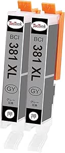 Amazon.co.jp: TacTink キヤノン(Canon)対応 BCI-381XLGY 381XL グレ- 互換インクカートリッジ 2本セット 対応機種：PIXUS TS8130 ...