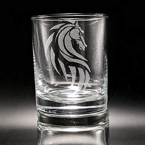 Amazon.com: RIDERS OF ROHAN EMBLEM Engraved Whiskey Rocks Glass ...