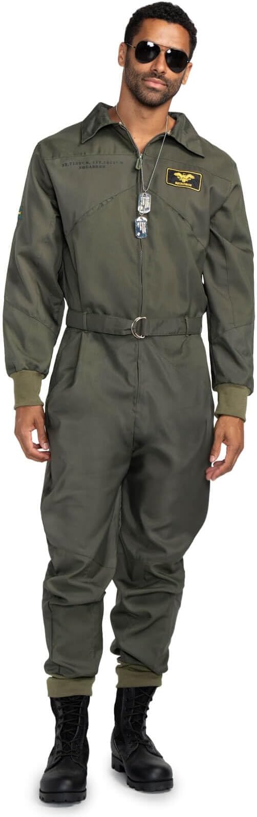 Amazon.com: Tipsy Elves Men's Pilot Costume - Green Military Flight ...