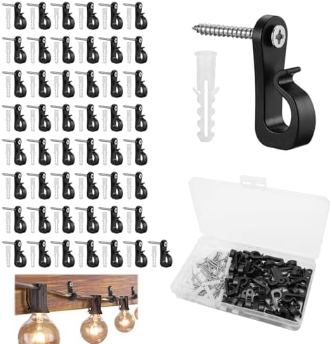 Weniubit Pack of 20 Mini Fairy Light Screw Hooks, Outdoor Christmas ...