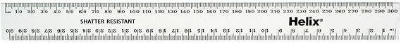 Helix 30cm Metric Clear Shatter Resistant Ruler (Box of 100) : Amazon ...