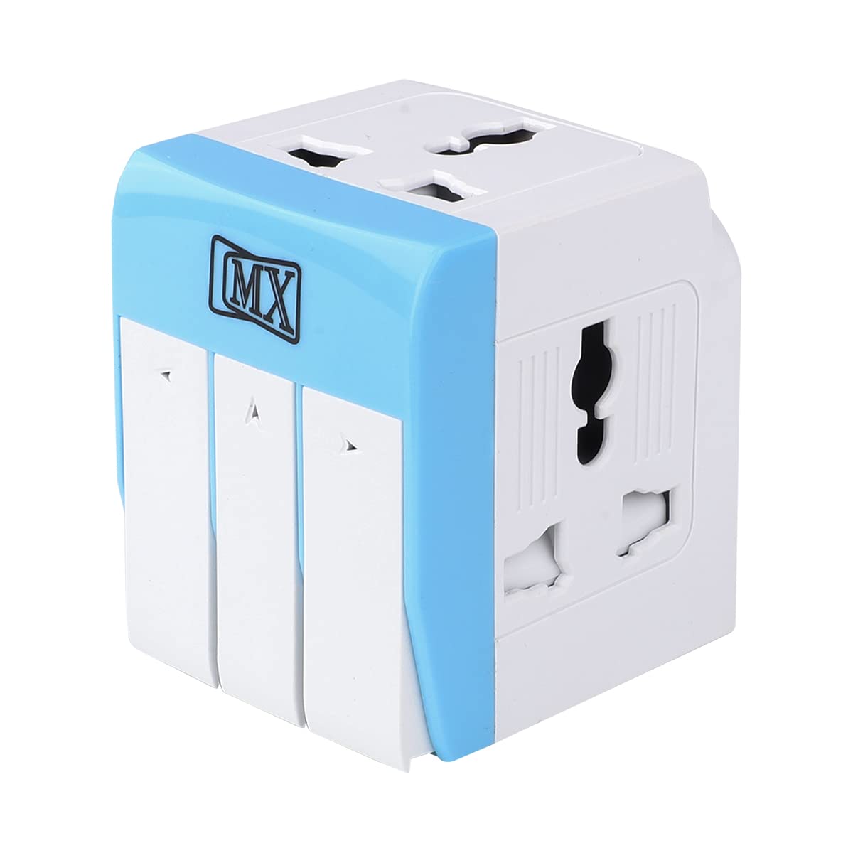 MX 3 Pin Multi Plug Adapter with Universal Sockets, Individual Power ...
