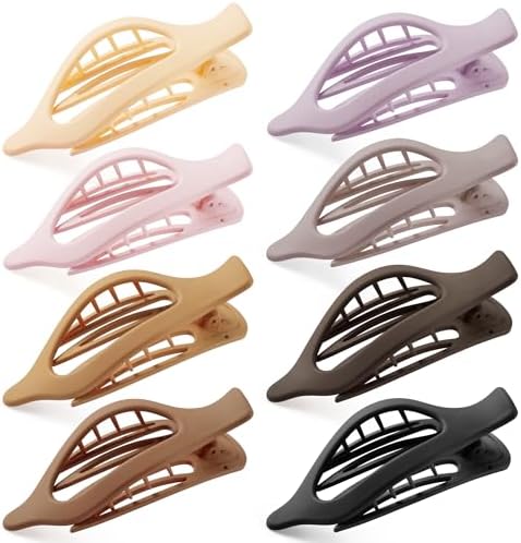 Amazon.com : French Concord Curved Acrylic Hair Clips - 4Pcs Thick Flat ...