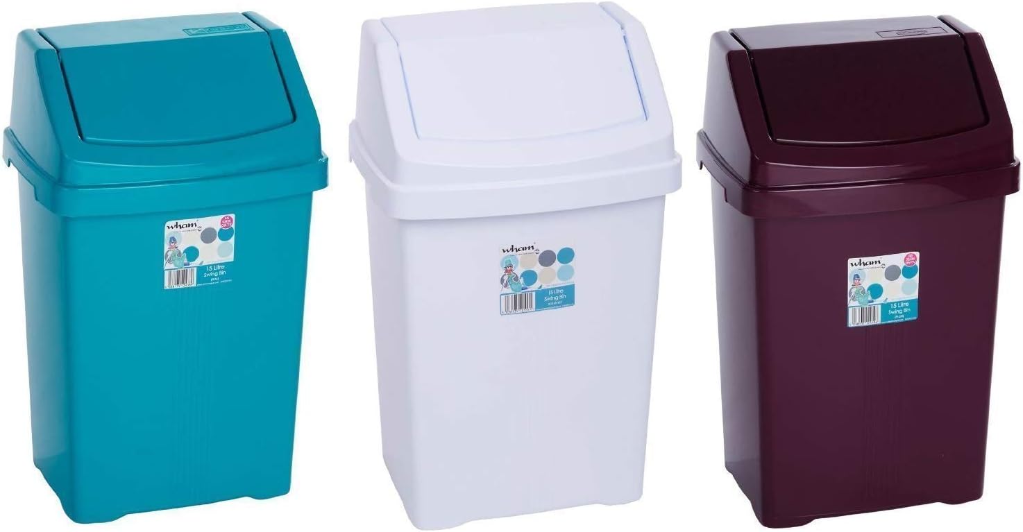 High Grade 8l Ice White Wham Plastic Flip Top Waste Bin by Wham ...