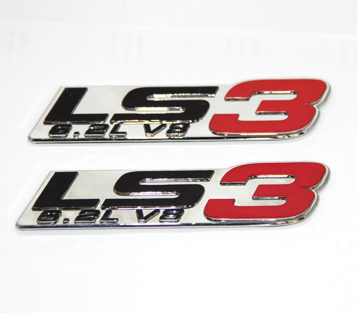 Amazon.com: 2pack Chrome OEM LS3 Emblem 6.2L V8 Engine Emblems Badge ...