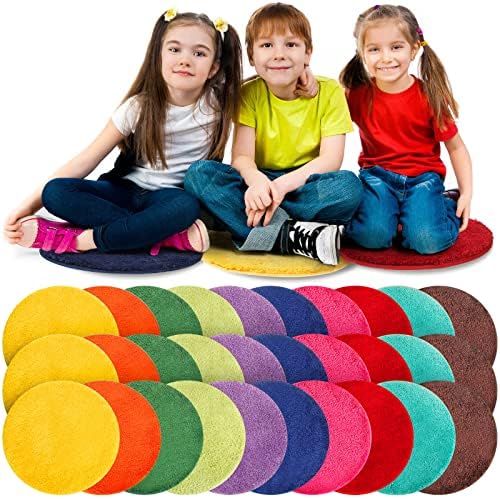 Amazon.com: Drydiet 20 Pcs Kids Mats 18 Inch Crazy Round Carpet Seats ...