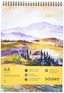 Amazon Brand - Solimo A4 Sketchbooks, Spiral-Bound, Professional-Grade Sheets, Compatible with a ...
