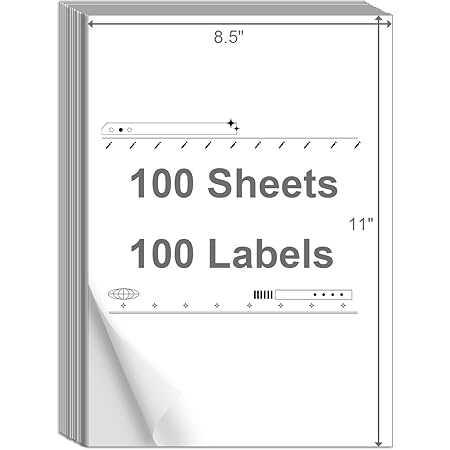 Amazon.com : OausTect Full Page Labels 8.5 X 11 Sticker Paper for Laser ...