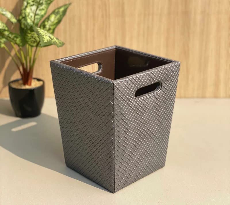 Skywalk LEATHERETTE METALLIC GREY DUSTBIN : Amazon.in: Home & Kitchen