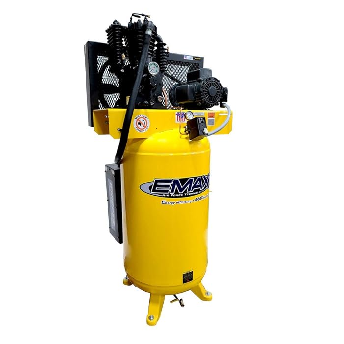 Buy 5 HP Quiet Air Compressor, 1PH, 2-Stage, 80-Gallon, Vertical, EMAX ...