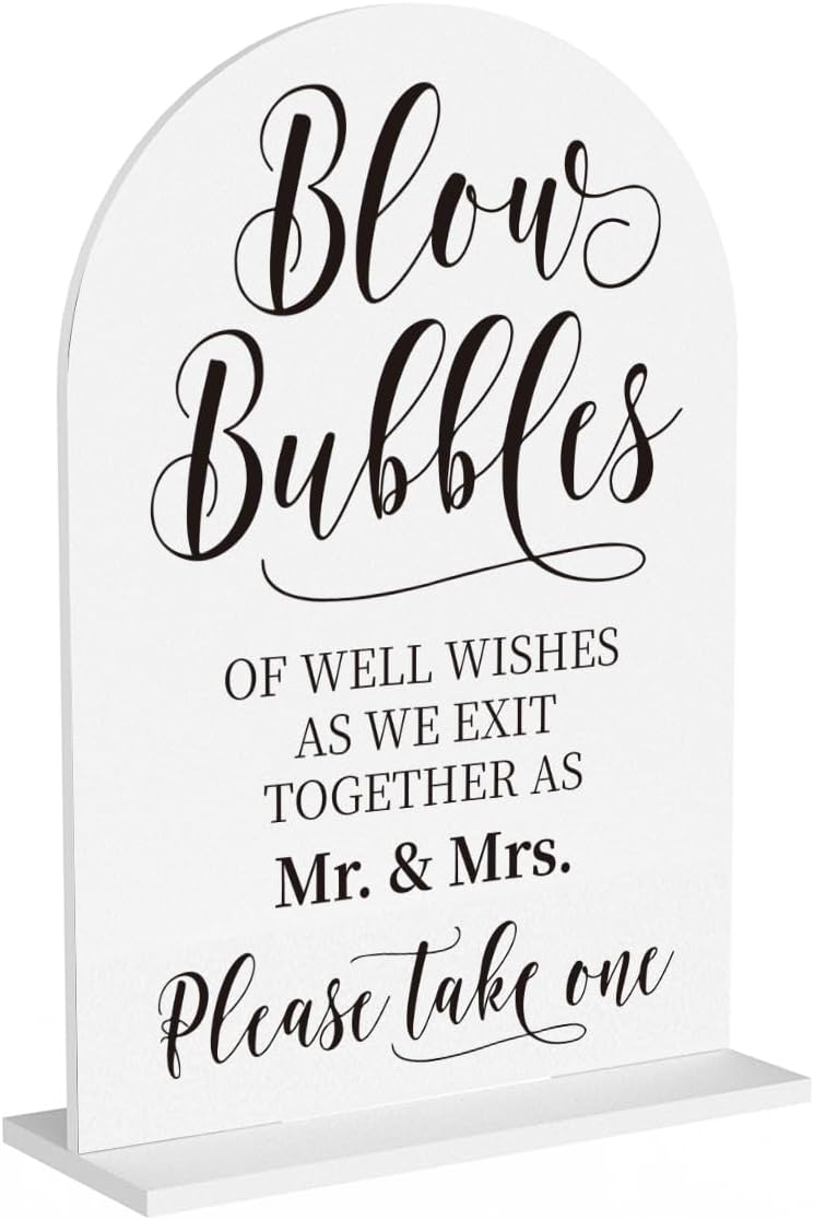 Amazon.com: Wedding Bubbles Desk Decor, Blow Bubbles Sign Wedding ...