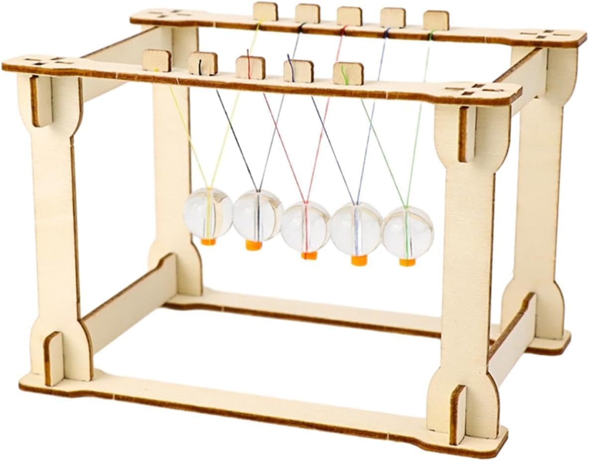 Buy REES52 DIY Newton's Cradle STEM Kit DIY Wooden Science Experiment ...