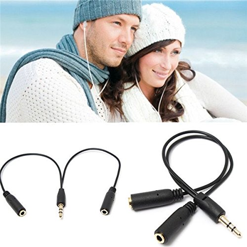 Amazon.com: Black 3.5mm Earphone Headphone Audio Splitting Cable Lead ...