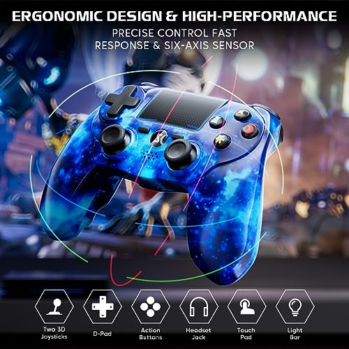 Snapklik.com : CHENGDAO 2 Pack Wireless Controller For PS4, Double Shock Controller Compatible