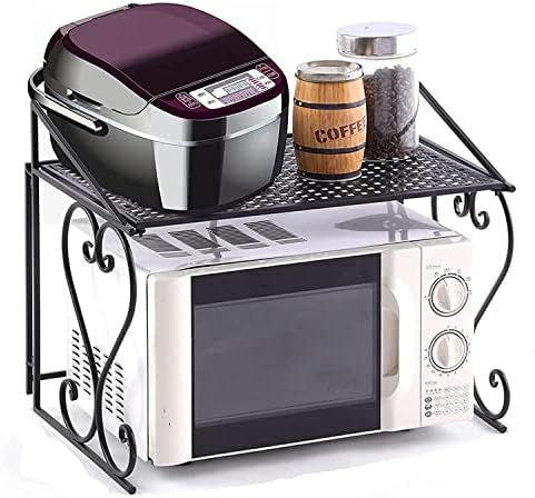 Zeroway Metal Adjustable Microwave Stand Kitchen Platform 2-Tier ...