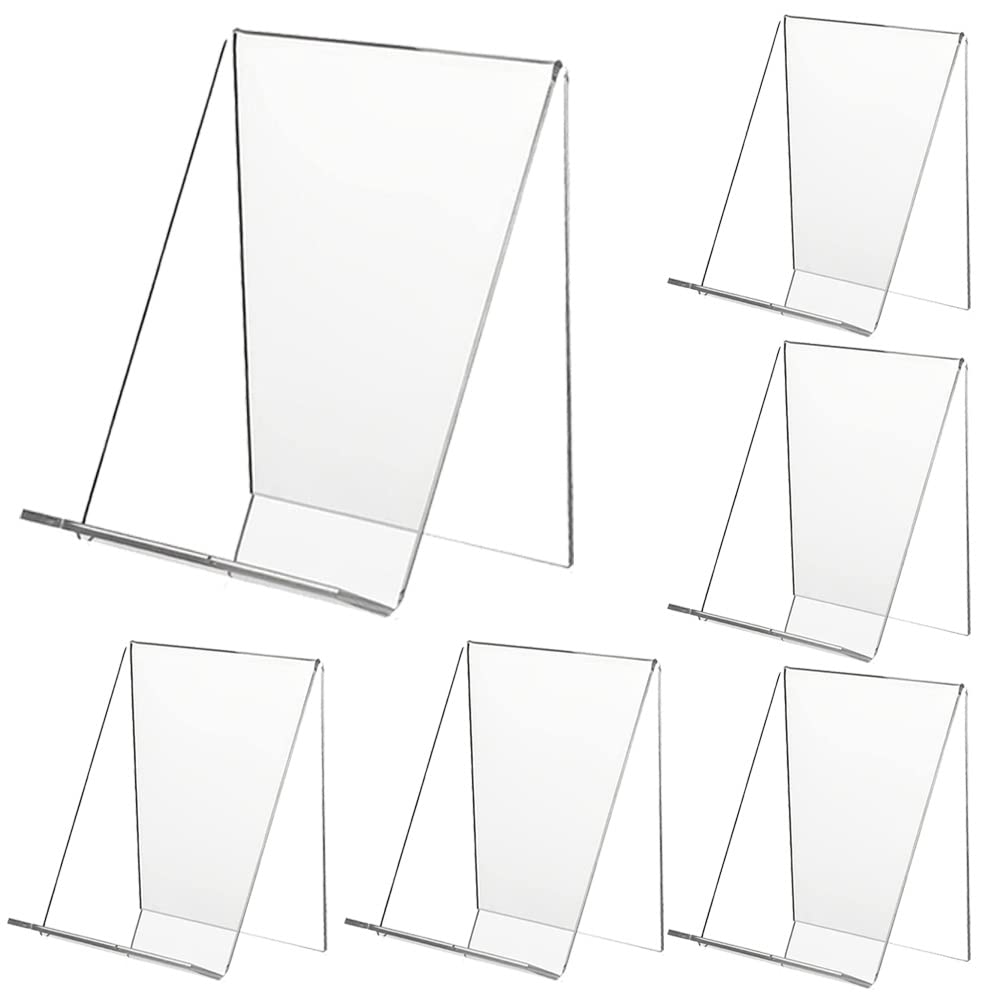 6 pcs Clear Acrylic Book Stand Set Transparent Display Easel Tablet ...