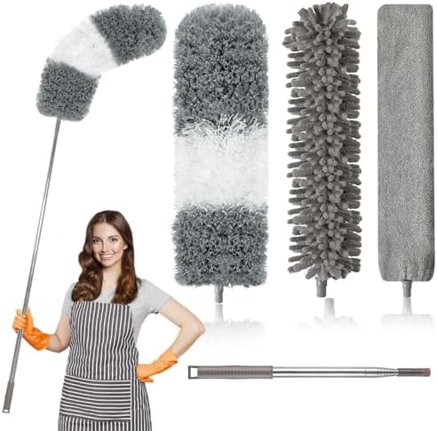 Amazon.com: Microfiber Duster, 4PCS with Extension Pole(Stainless Steel ...