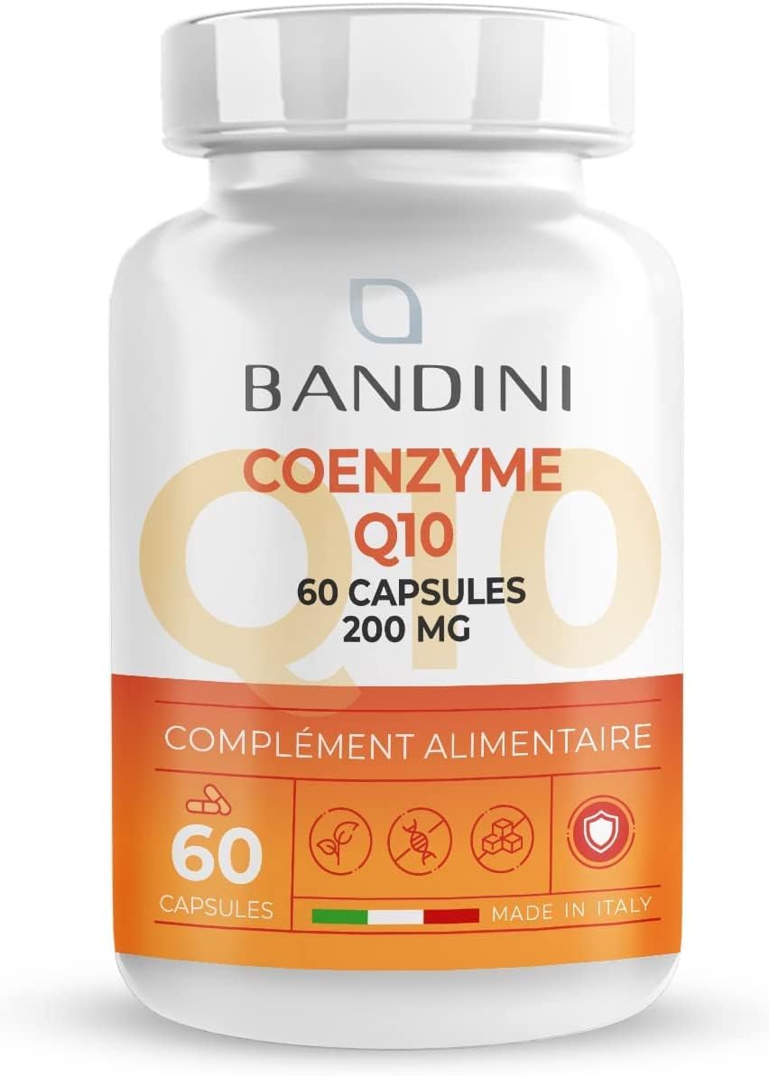 Bandini® Coenzyme Q10 60 gélules – Dosage élevé – 200 mg CoQ10 – Ubiquinone à haute ...