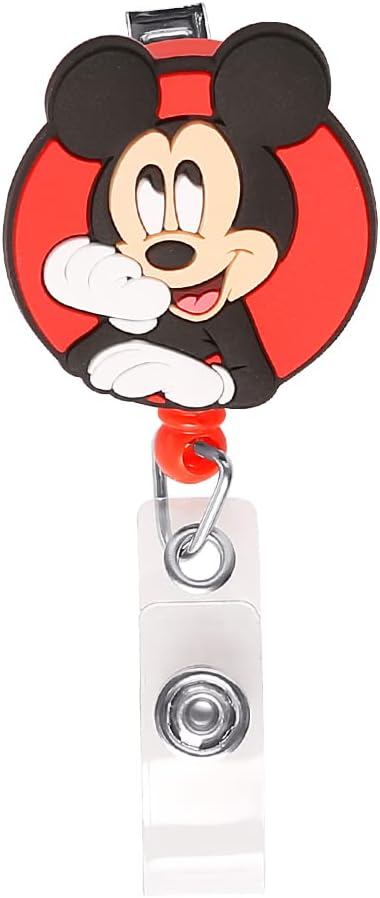 Disney Mickey Mouse Badge Reel Retractable ID Card Badge Holder with ...