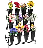 FPIGSHS Flower Display Stand with Buckets - 3 Tiers 12 Buckets, Plant ...