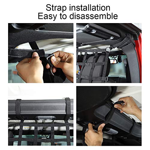 Snapklik.com : JeCar For Jeep Wrangler Cargo Net Back Seat Divider Net ...