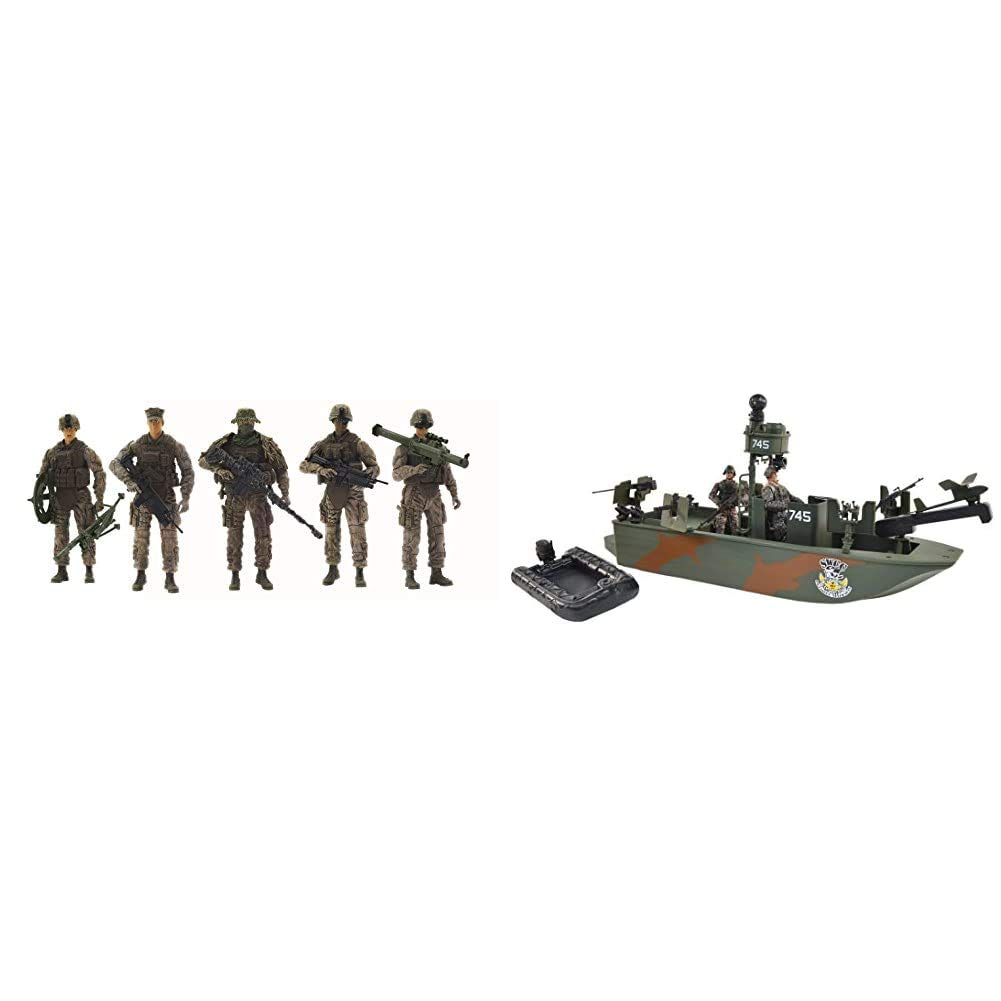 Buy Elite Force Marine Recon Action Figures – 5 Pack Toy Soldiers ...