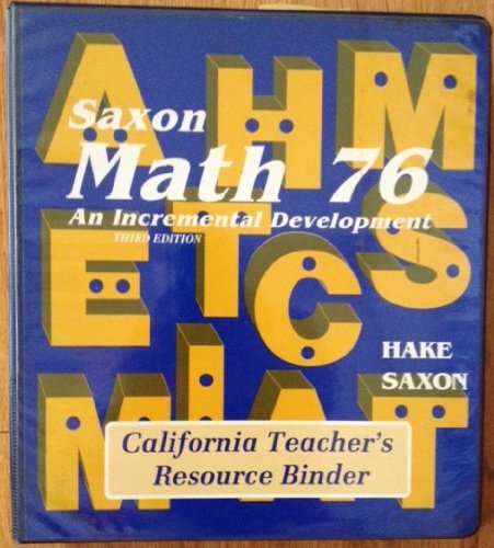 Saxon Math 76 3e Teacher Resource Binder (Saxon Math 7/6): Various and ...