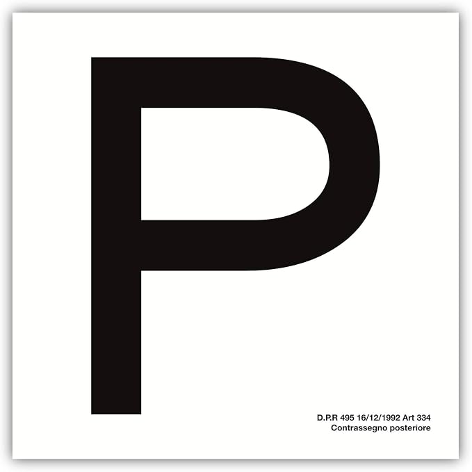 Adesivi per Auto "P di Principiante" - Adesivo Auto Posteriore ...