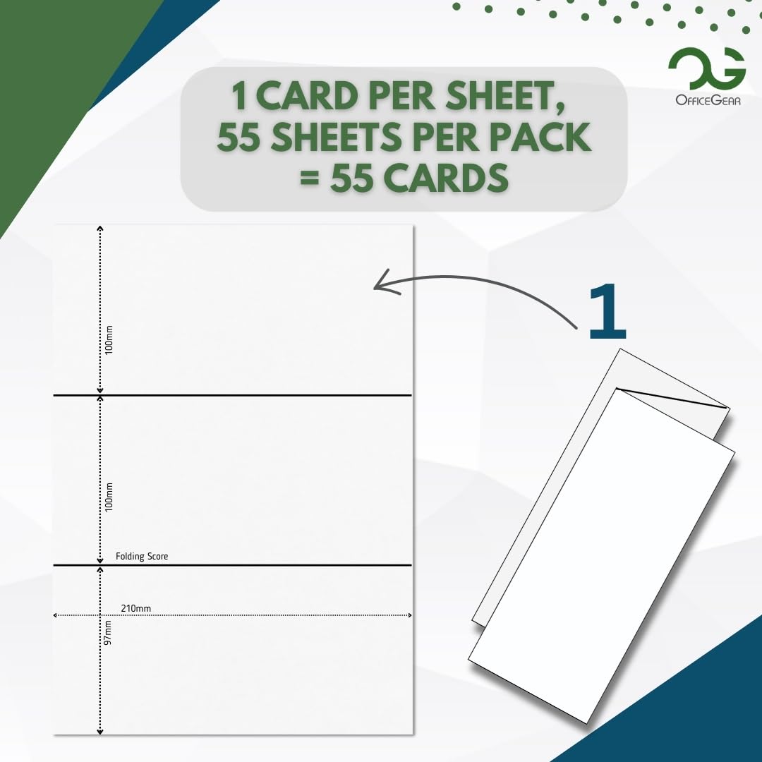 OfficeGear ZFold Trifold Menu Flyer Cards 1-up [55 Sheets – 55 Cards ...