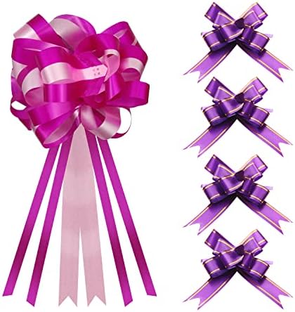 MAX COOK 30 Pcs Purple Pull Bows for Gift Wrapping Large Wide Pull Bows ...
