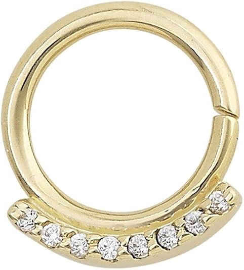 Amazon.com: Body Gems 14k Gold Jeweled Designer Seamless Ring (Seam ...