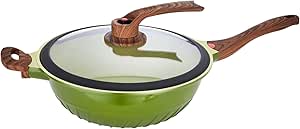 Amazon.com: Potinv Nonstick Wok 9 inch, Stir Fry Pan with Lid, Sauté ...