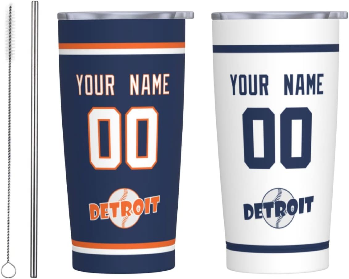 Amazon.com | Detroit Cup Insulated Tumbler with Straw Custom Any Name ...