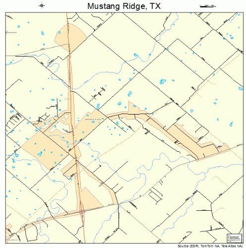 Amazon.com: Large Street & Road Map of Mustang Ridge, Texas TX ...
